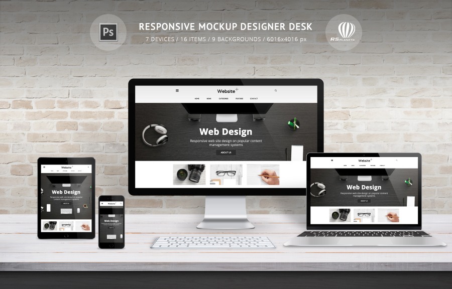 Responsive Mockup Designer Desk – RSplaneta – Graphic Design